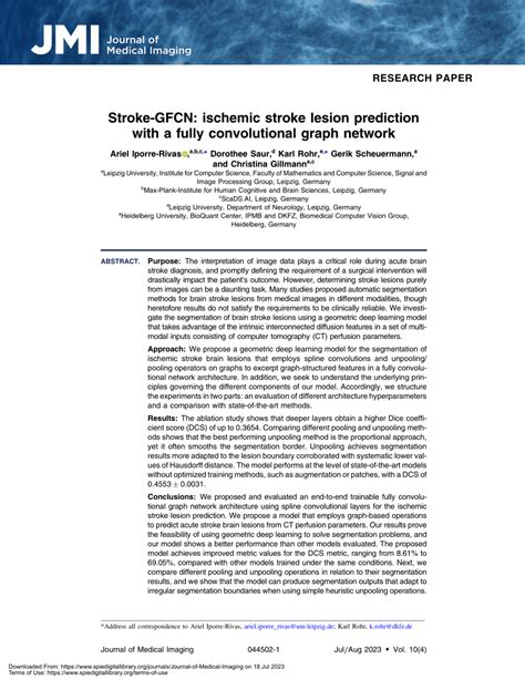 pdf stroke gfcn ischemic stroke lesion prediction with a fully