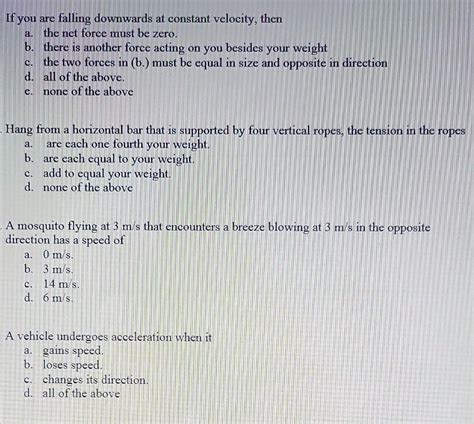 Solved If You Are Falling Downwards At Constant Velocity