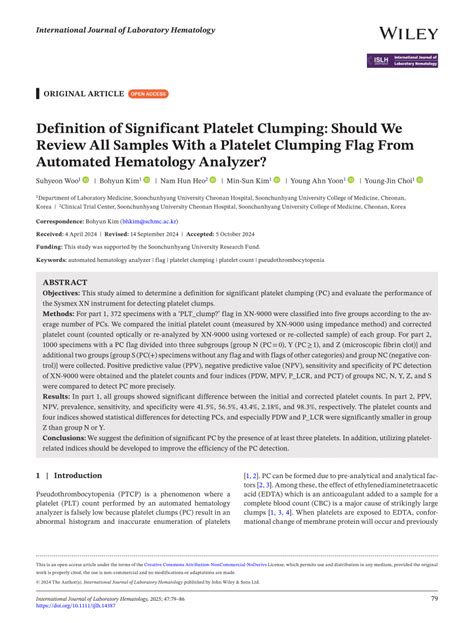 Pdf Definition Of Significant Platelet Clumping Should We Review All Samples With A Platelet