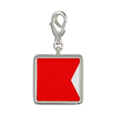 Nautical Flag Signal Code Letter B Bravo Charm Letter Jewelry