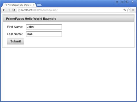 Jsf Primefaces Hello World Example Using Websphere Application Server