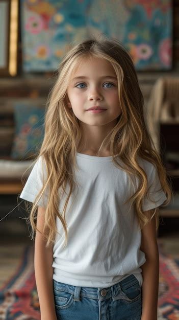 Premium Photo Caucasian Girl On Background Of Modern Loft Colorful