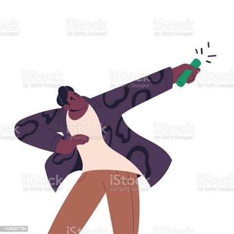 행복한 흑인은 폭죽으로 휴가를 축하합니다 축하 재미 흥분 즐거운 아프리카 계 미국인의 기쁨 색종이와 함께 흰색 배경에 격리된 플랫 벡터 일러스트 레이 션 공휴일에 대한 스톡