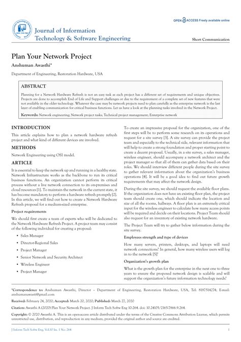 Pdf Plan Your Network Project
