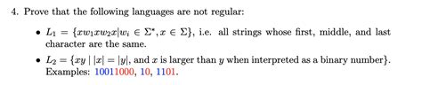 solved 4 prove that the following languages are not