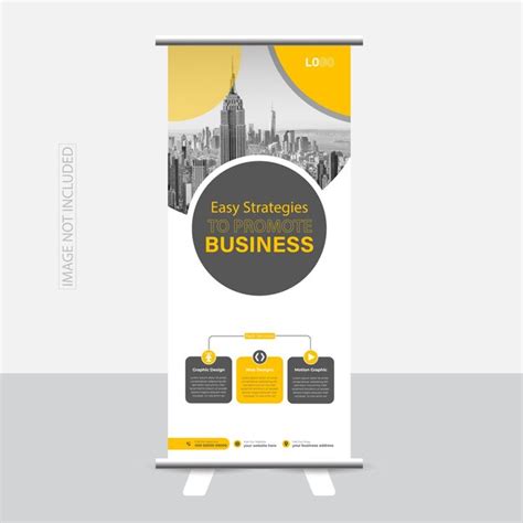 롤업 배너 디자인 프리미엄 벡터