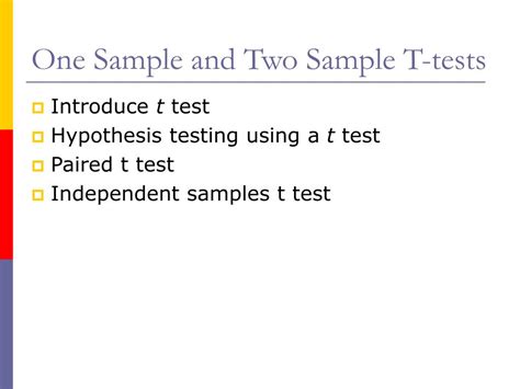PPT One Sample And Two Sample T Tests PowerPoint Presentation Free