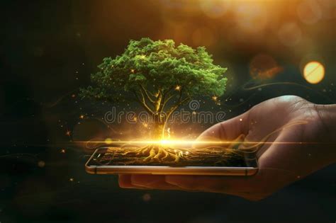 The Image Has An Exploding Tree In It S Hands Stock Illustration