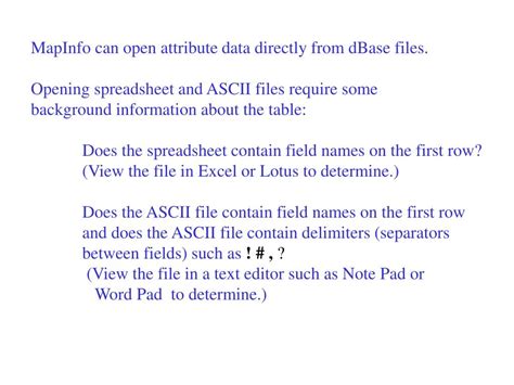 Ppt Lab 4 Open Attribute Data Into Mapinfo Tables Powerpoint