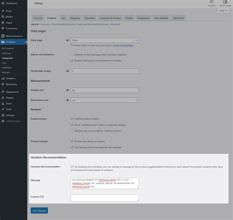 variation recommendation for woocommerce documentation woocommerce