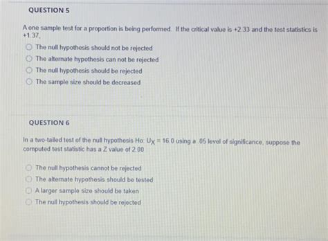 Solved A Type I Error Is Committed When We Reject A Null