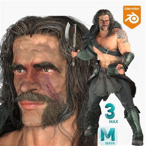 Realistic Warrior Man Xx Character 3d Model 3d 모델 Turbosquid 2105423