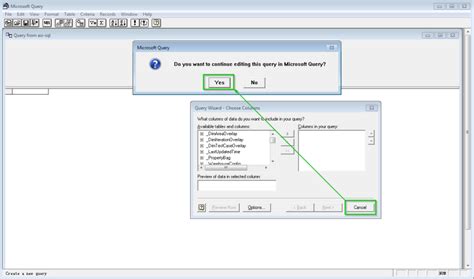 Create An Excel Report From Microsoft Query By Execute The Sql Query Directly Against Sql Server