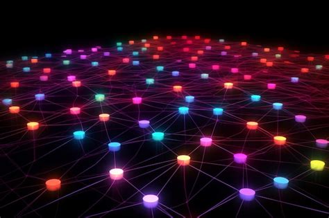 Abstract Network Grid With Connectivity Premium Ai Generated Image