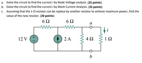 Solved A Solve The Circuit To Find The Current I By Node Chegg