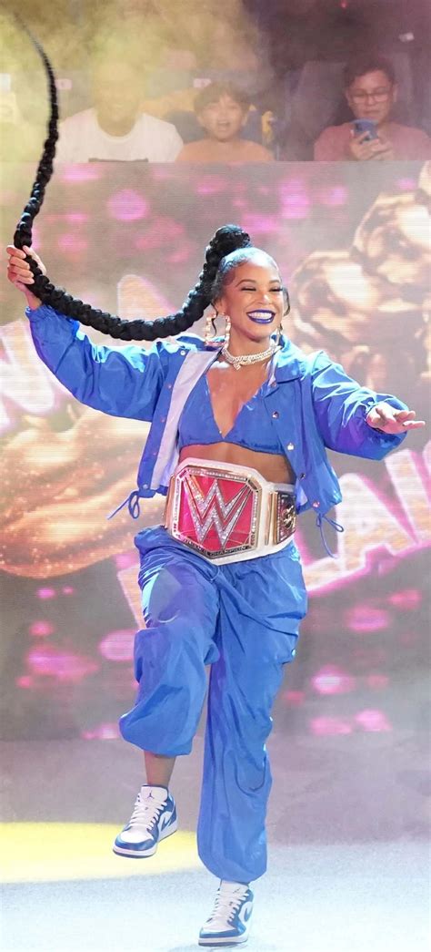 Bianca Belair Wearing A Sexy Blue Bra On Smackdown By Dragonmatt600 On