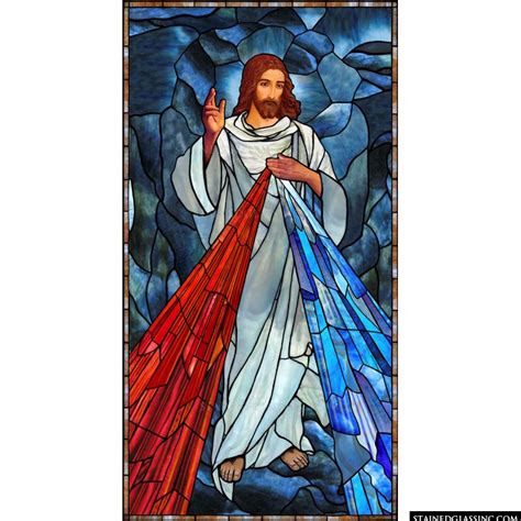 Font Of Divine Mercy Religious Stained Glass Window