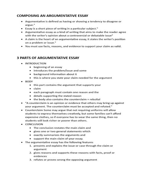 English Lecture Pdf Essays Argument