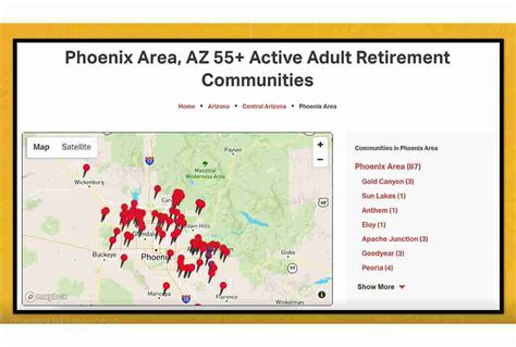 Arizona Retirement Communities Map Phoenix Real Estate Search Of Homes