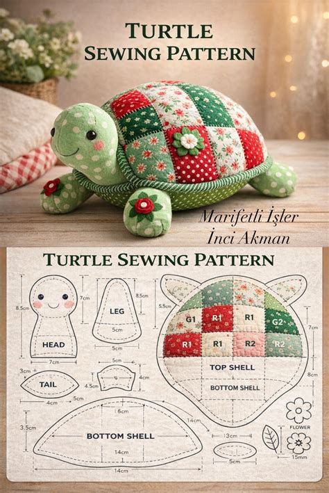 Marifetli İşler Diy Patchwork Cute Turtle Sewing Pattern Facebook