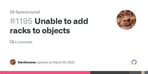 Unable To Add Racks To Objects · Issue 1195 · Idi Systemsacre2 · Github