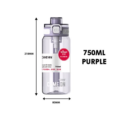 Cille Tritan Water Bottle Bpa Free Plastic Water Bottle Cw Straw Botol