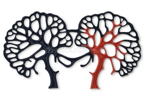 Tree Shaped Brains In Abstract Design Symbolizing Life Knowledge Interconnectedness Of Neural