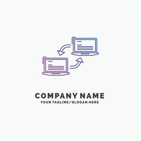 Computer Connection Link Network Sync Purple Business Logo Template Place For Tagline