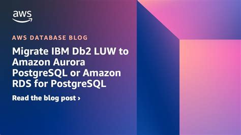 Rodrigo Prado On Linkedin Migrate Ibm Db2 Luw To Amazon Aurora Postgresql Or Amazon Rds For