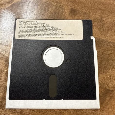 Classic Concentration Floppy Disk Ibm Boot Dos Disk Version 2 11 Or Greater Ebay