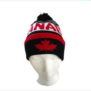 Canada Canadian Red Maple Leaf Unisex Knitted Winter Beanie Hat Etsy