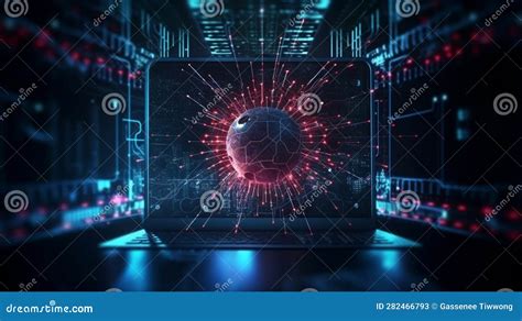 Computer Hack Warning Concept Of Attacking Generative Ai Stock