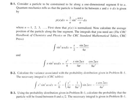 Solved B 1 Consider A Particle To Be Constrained To Lie