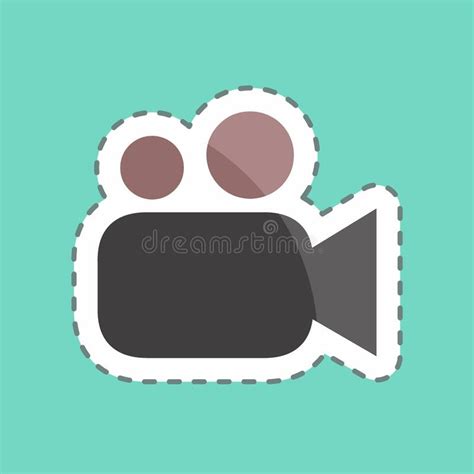 Sticker Line Cut Video Camera Suitable For Mobile Apps Symbol Simple Design Editable Design