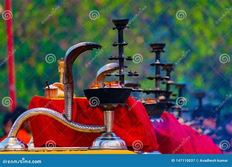 Morning Arti For Holy Ganga At Ghaat Editorial Photography Image Of