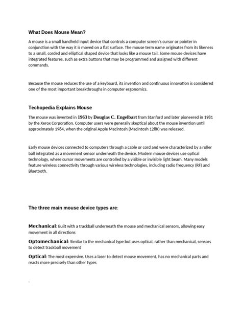 Mouse Actions Pdf
