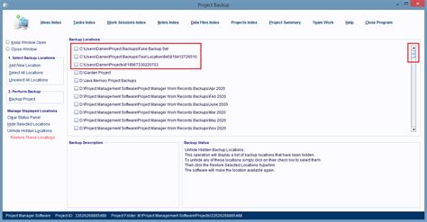 Hide Or Unhide Backup Location Records