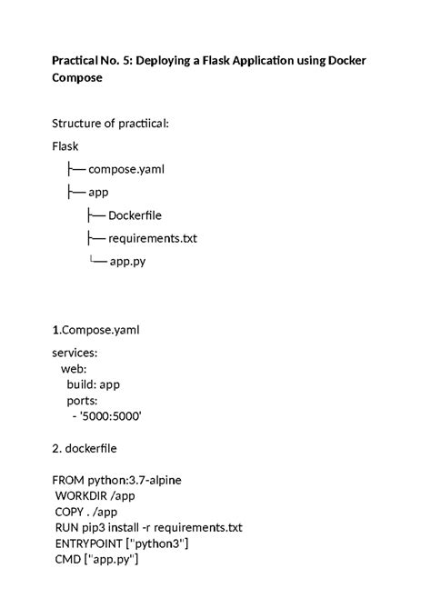Practical No 5 Deploying A Flask Application Using Docker Compose