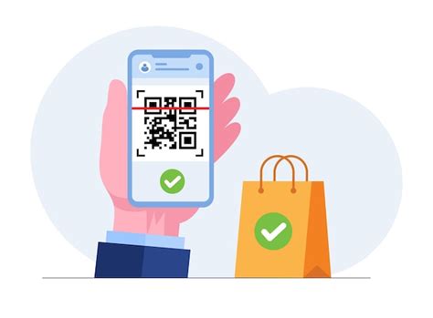 Qr 코드 스캐닝 벡터 그림 개념 사람들은 스마트폰을 사용하고 결제를 위해 Qr 코드를 스캔하며 랜딩 페이지 템플릿 Ui 웹 모바일 앱 포스터 배너 전단지에 사용할 수 있는