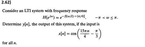 Solved Consider An LTI System With Frequency Response Chegg