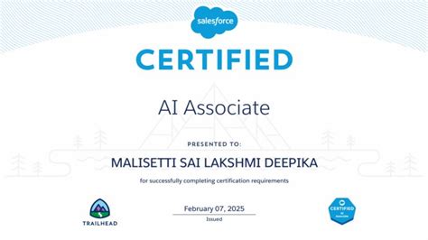 Salesforce Aicertification Trailhead Ai Artificialintelligence… Sai Lakshmi Deepika Malisetti
