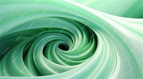 Abstract Green Swirling Pattern Premium Ai Generated Image