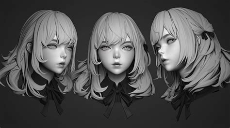 300 Anime Girl Head Sculpt References 4k