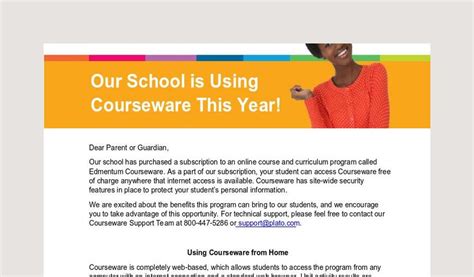 Courseware Parent Letter Edmentum