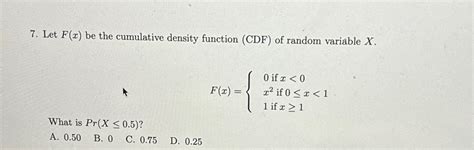 solved let f x ﻿be the cumulative density function cdf