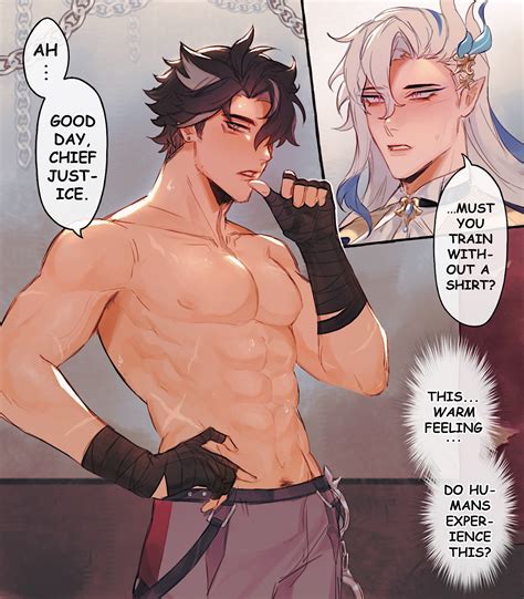 Rule 34 2boys Abs Blushing Enesfwee Genshin Impact Male Focus Male