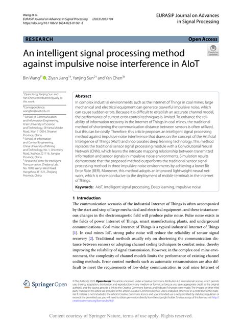 Pdf An Intelligent Signal Processing Method Against Impulsive Noise