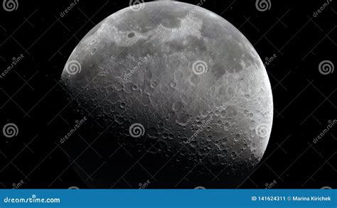 Moon In Outer Space Surface High Quality Resolution 4k This Image