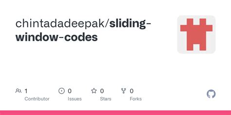 GitHub Chintadadeepak Sliding Window Codes
