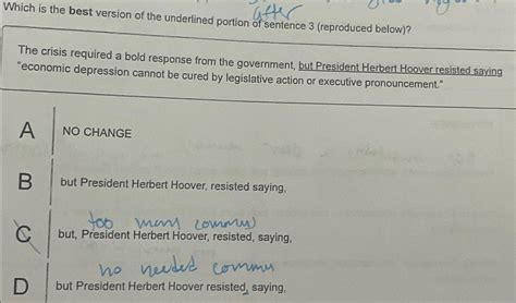 Solved Which Is The Best Version Of The Underlined Portion